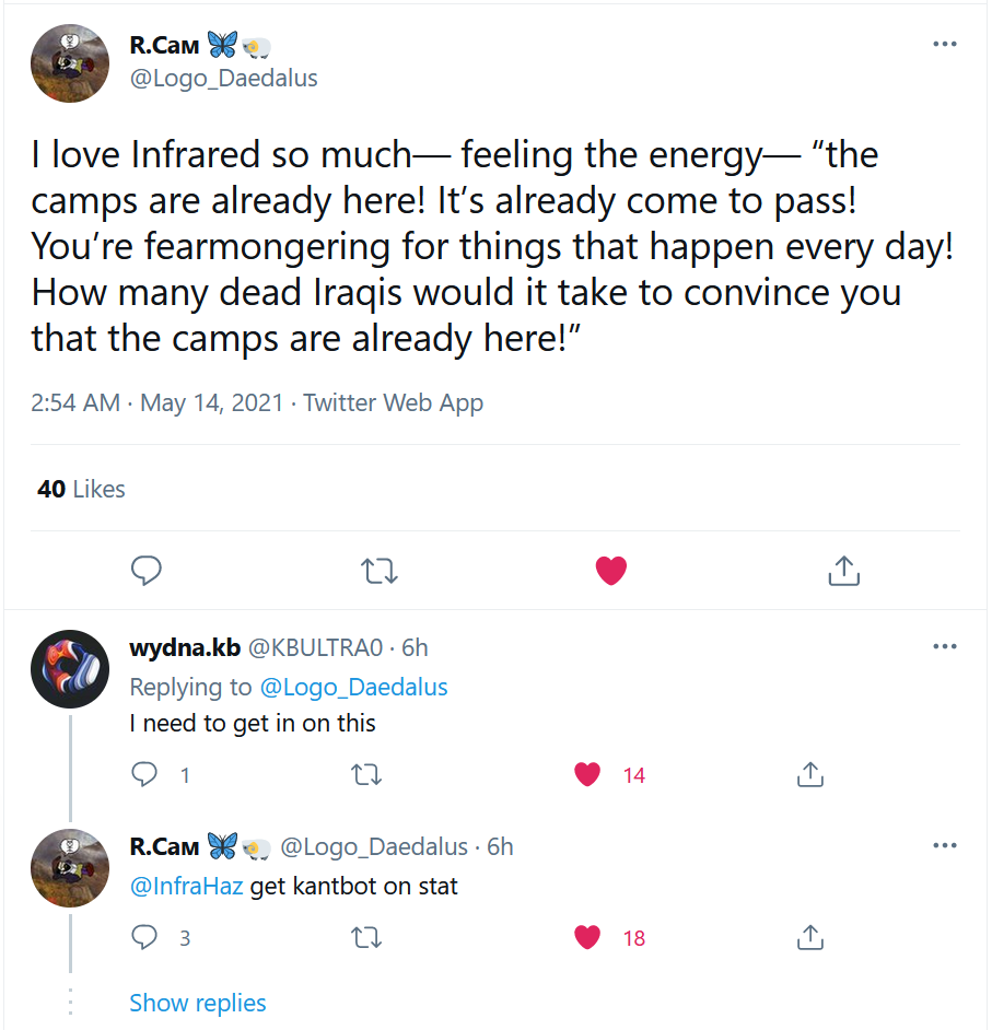 Oh yes, oh yes, oh yes! INFRARED IS RISING. There's something in the air, boys, something ...