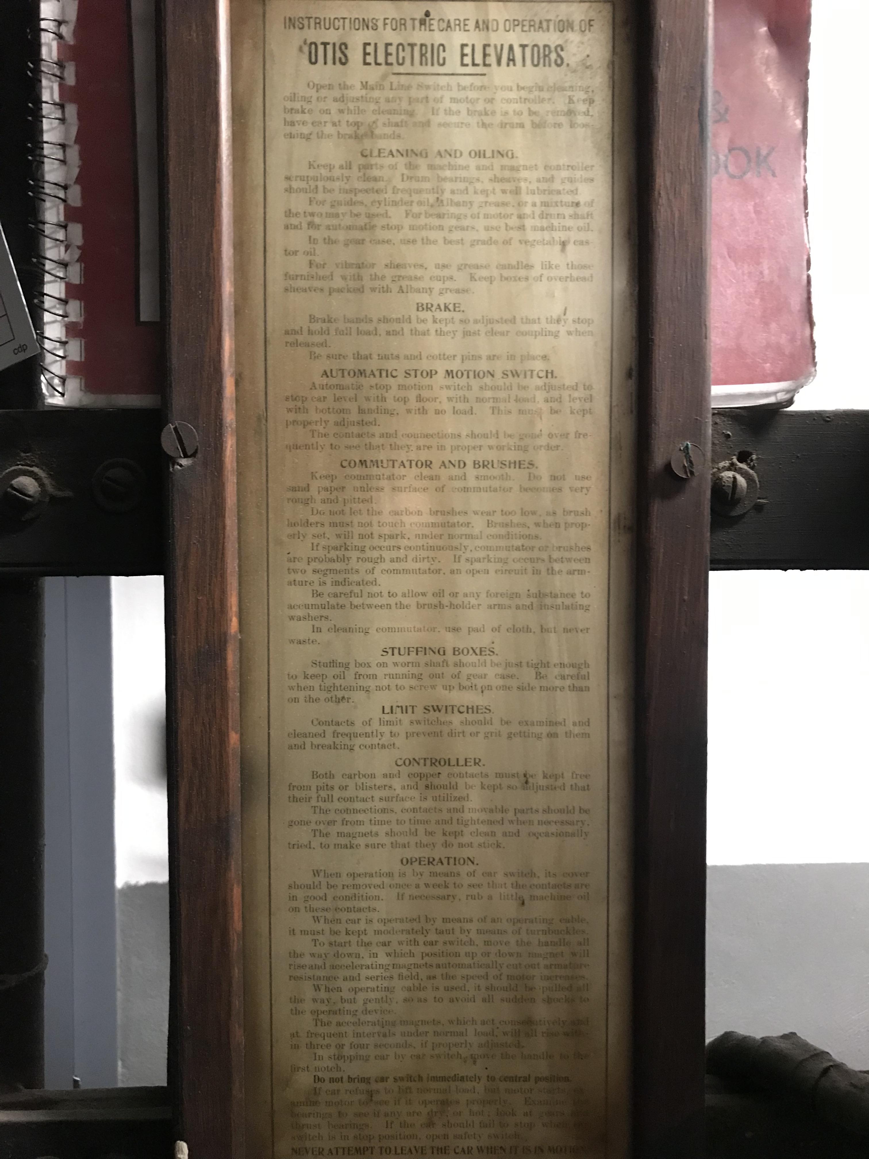 Old Otis Maintenance Instructions | Scrolller