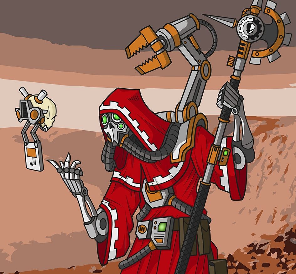 Old Tech-priest yells at servo-skull, by me | Scrolller