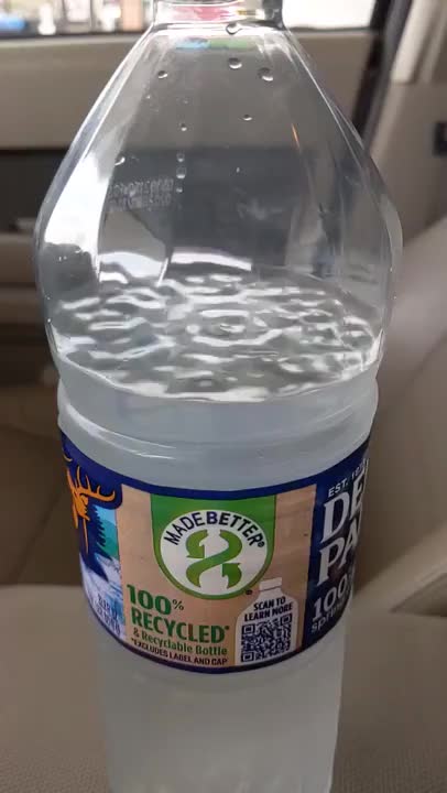 On a road trip, and set my water bottle on the center console. The engine vibration created this ...