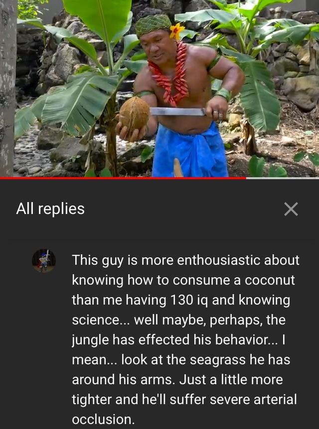 On a video about Husking Coconuts | Scrolller