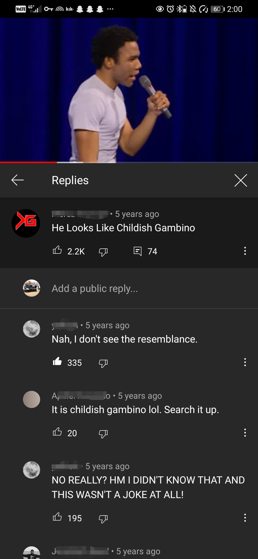 On a video of Donald Glover stand-up | Scrolller