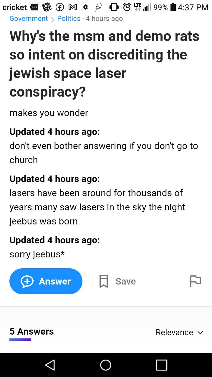 On this episode of "Yahoo Answers is a cesspool..." | Scrolller