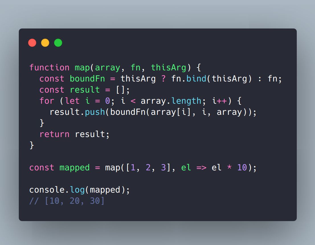 One thing that helps me learn the various built-in JavaScript array methods is to try to roll my ...