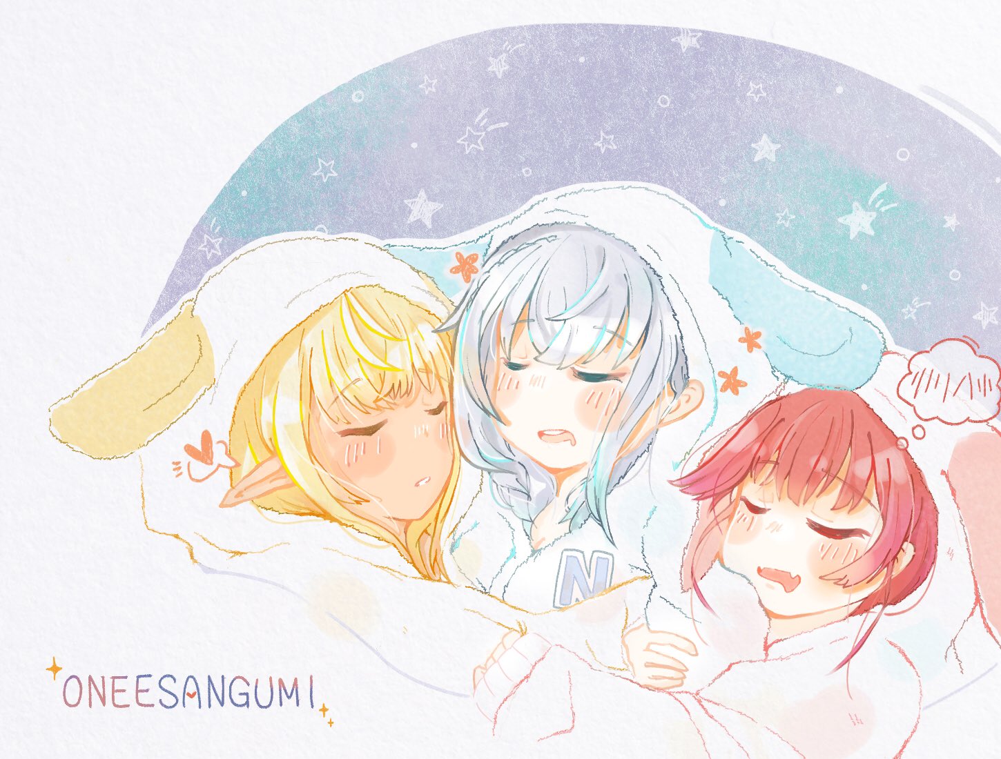 Onee-san trio sleepover, by @chuchu_o8o | Scrolller