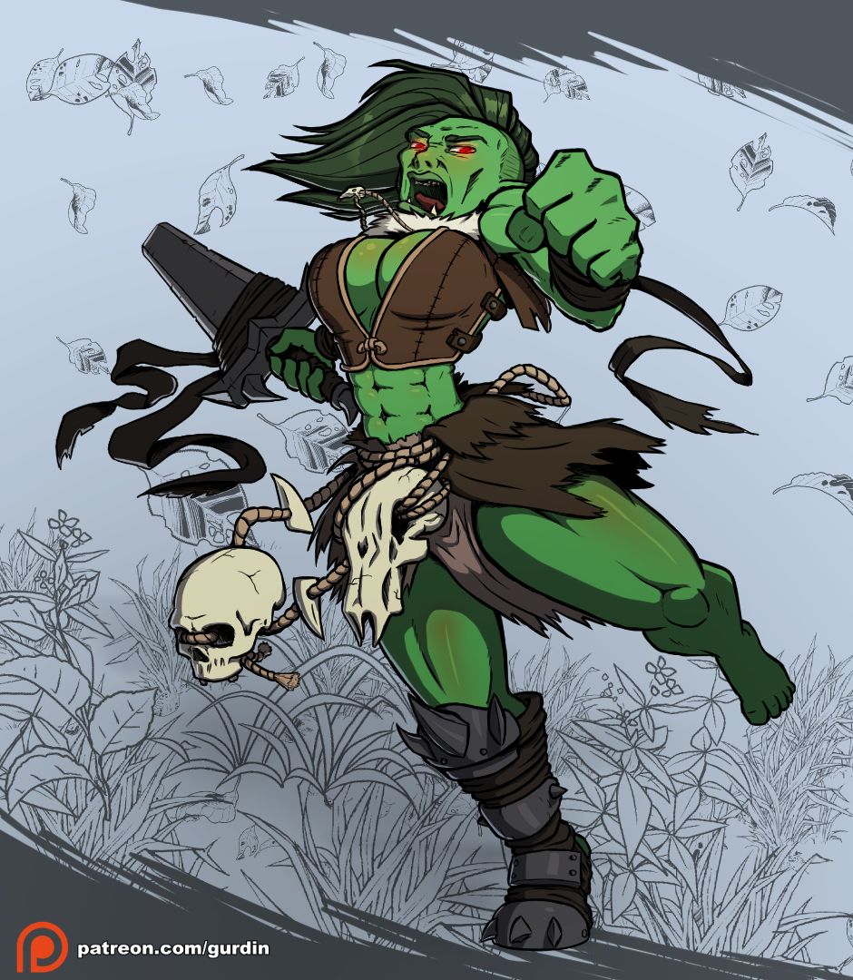 Orc barbarian rage! Cleavage is the best weapon! | Scrolller