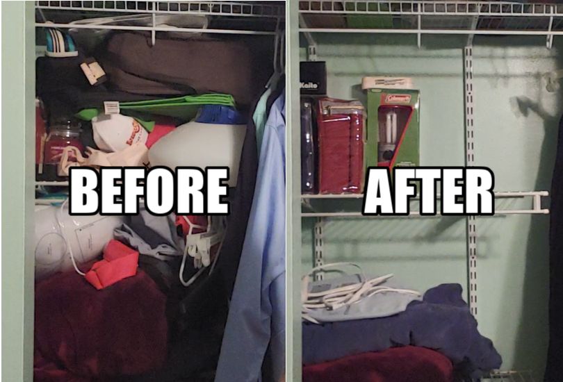 Organized (and minimized clutter) in one of our closets! | Scrolller