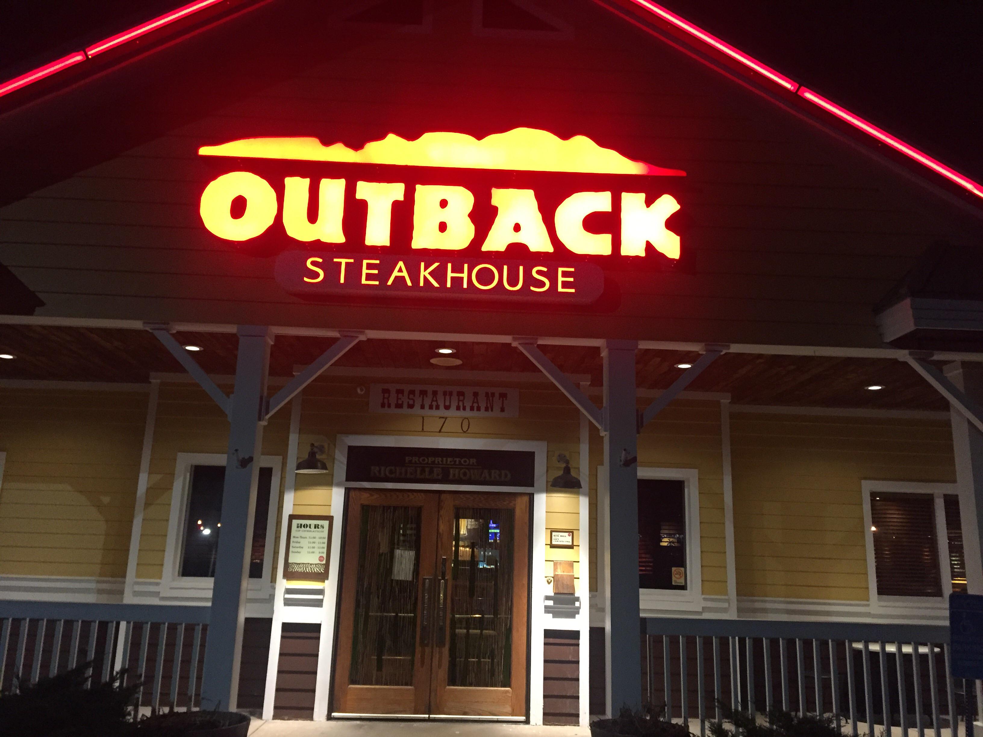 Outback Steakhouse , Manchester, CT. Closing after 25 years, good drink, food and local people ...