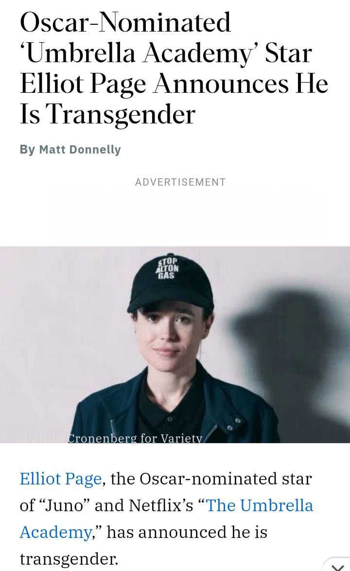 Page uses both he/him and they/them pronouns, and describes himself as transgender and non ...