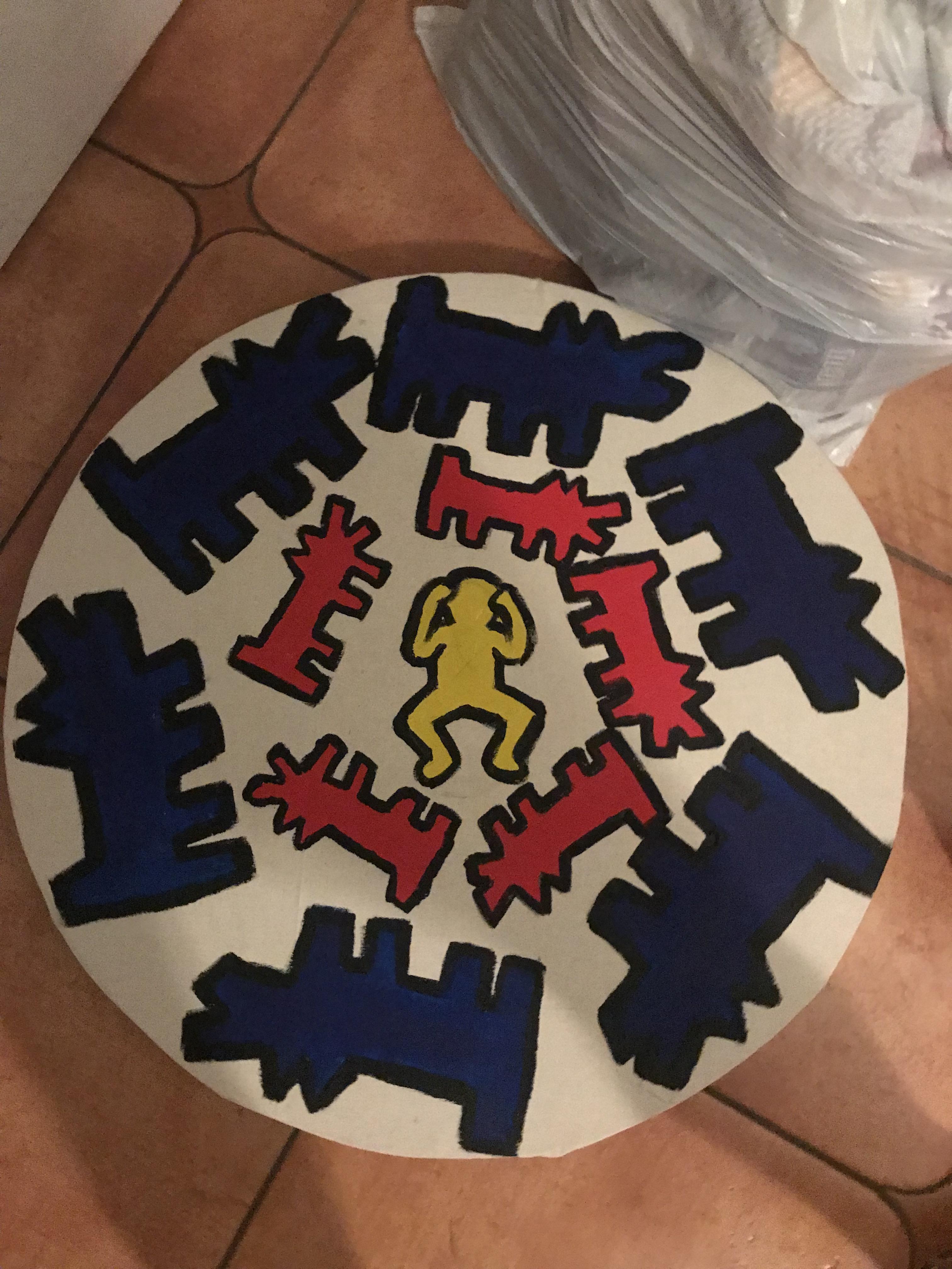 Painted my shield, inspired by Keith Haring | Scrolller