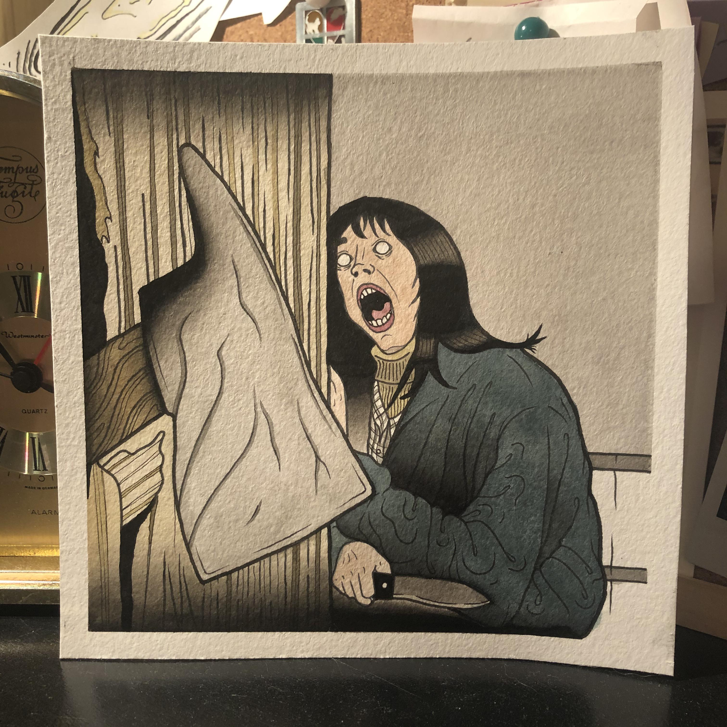 painted one of the most iconic stills from the shining tonight | Scrolller