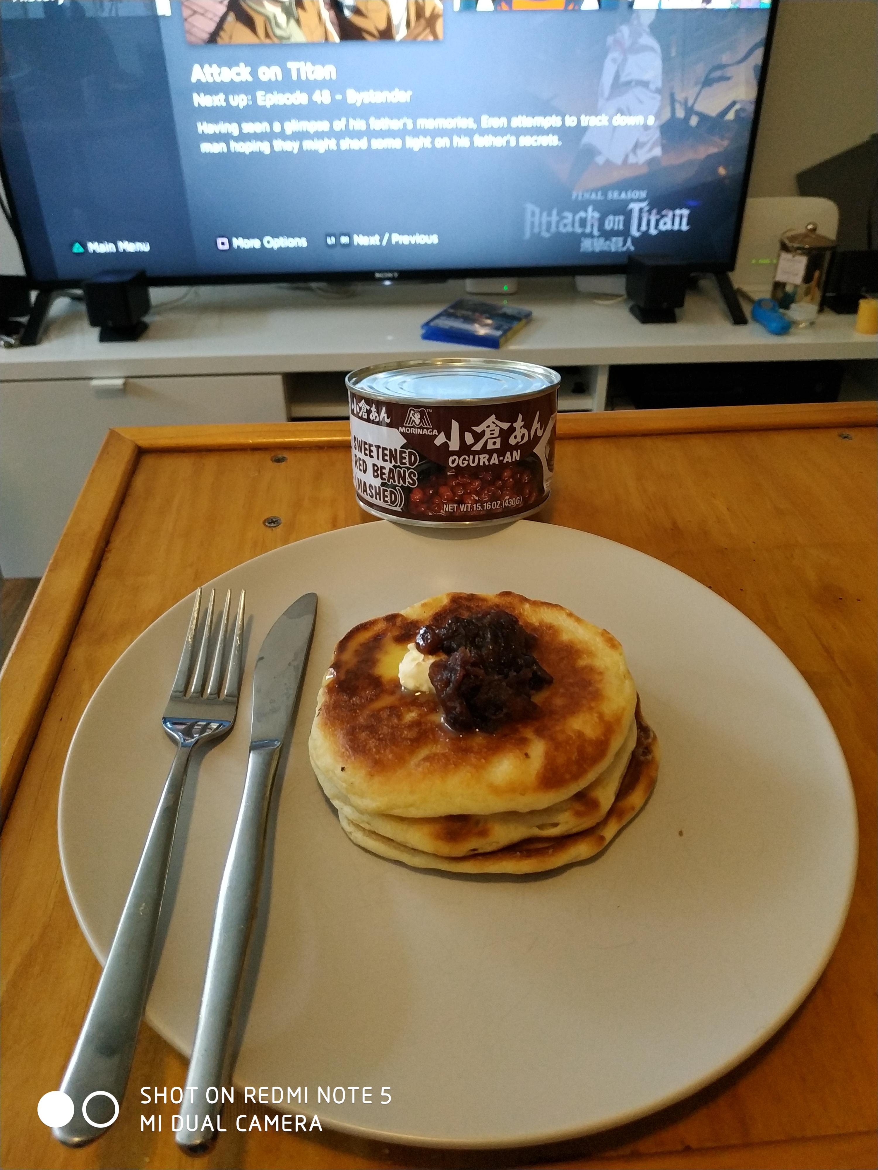 Pancakes with Adzuki (red beans) | Scrolller