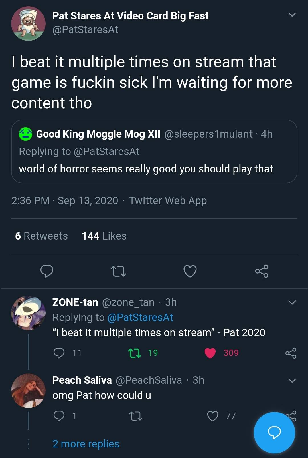 Pat stares at Zone-Tan | Scrolller