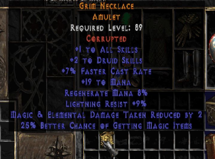 PC crafted neck 3 to all druid skills | Scrolller