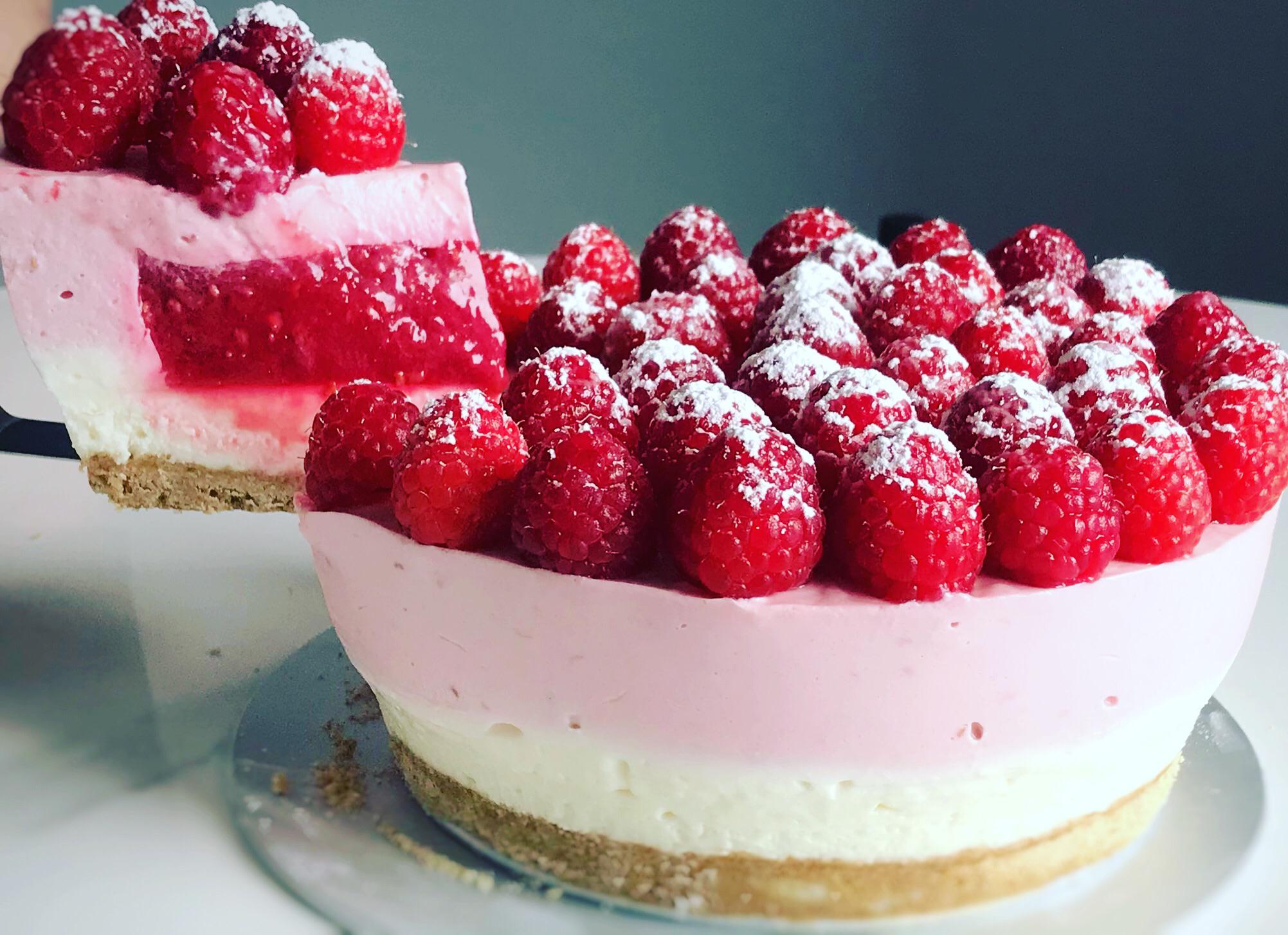 Perfect Valentine’s Day dessert - White chocolate raspberry cheesecake! Link to recipe in ...