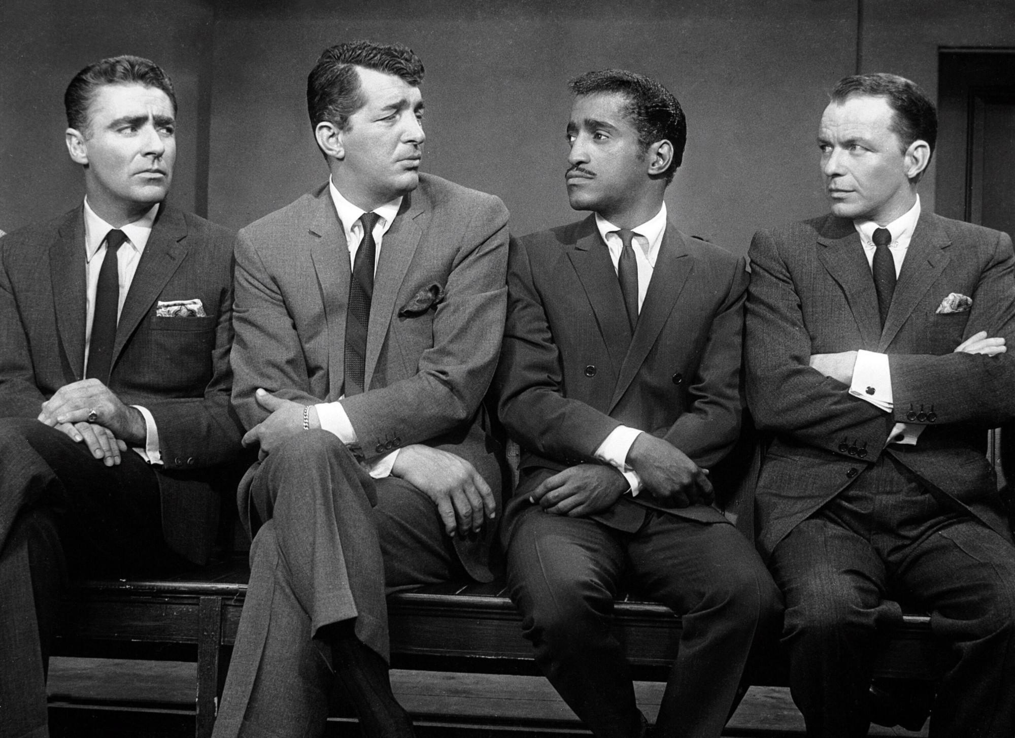 Peter Lawford, Dean Martin, Sammy Davis Jr., Frank Sinatra starring in “Ocean’s 11” (1960 ...