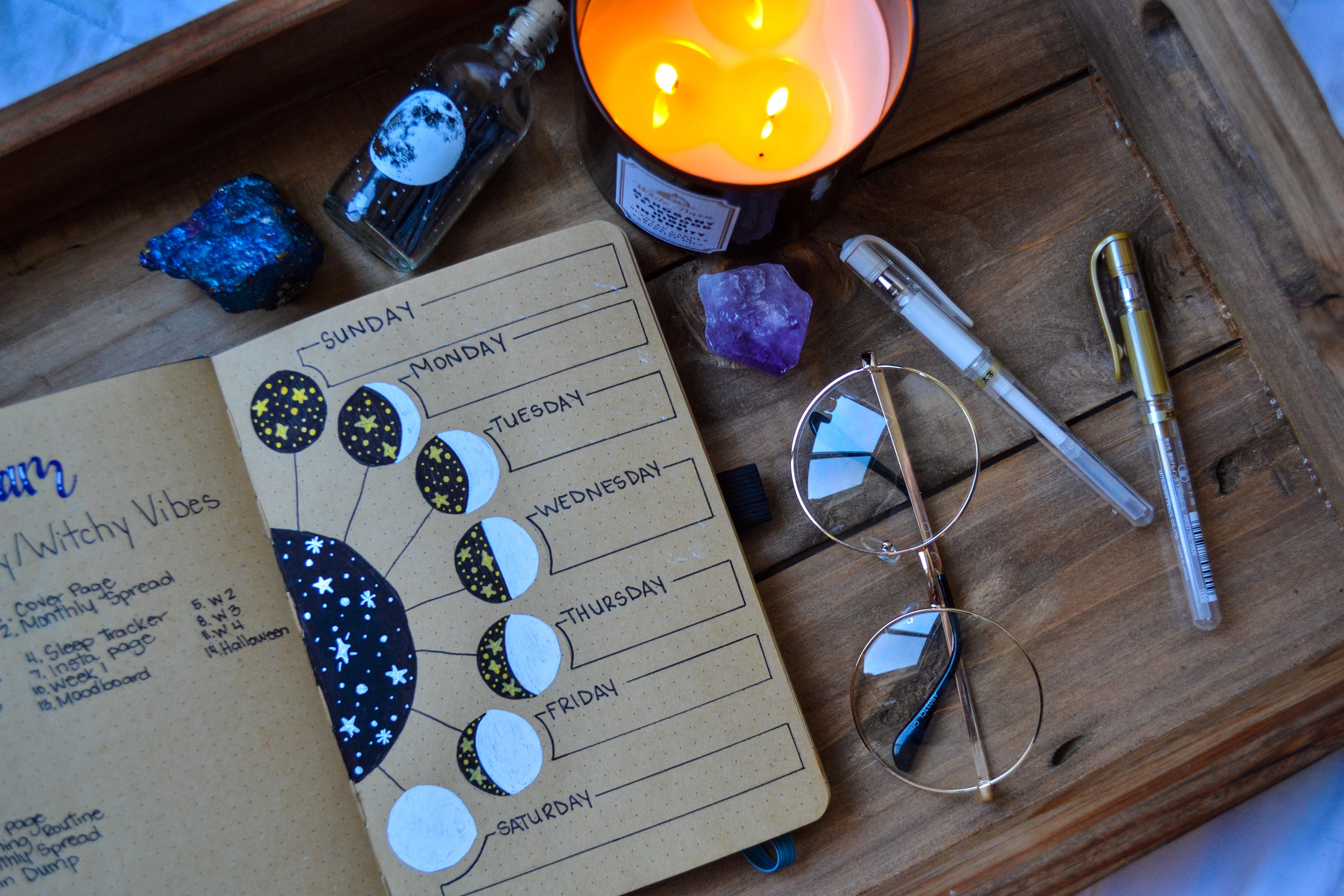 Phases of the moon weekly spread 🌙 | Scrolller