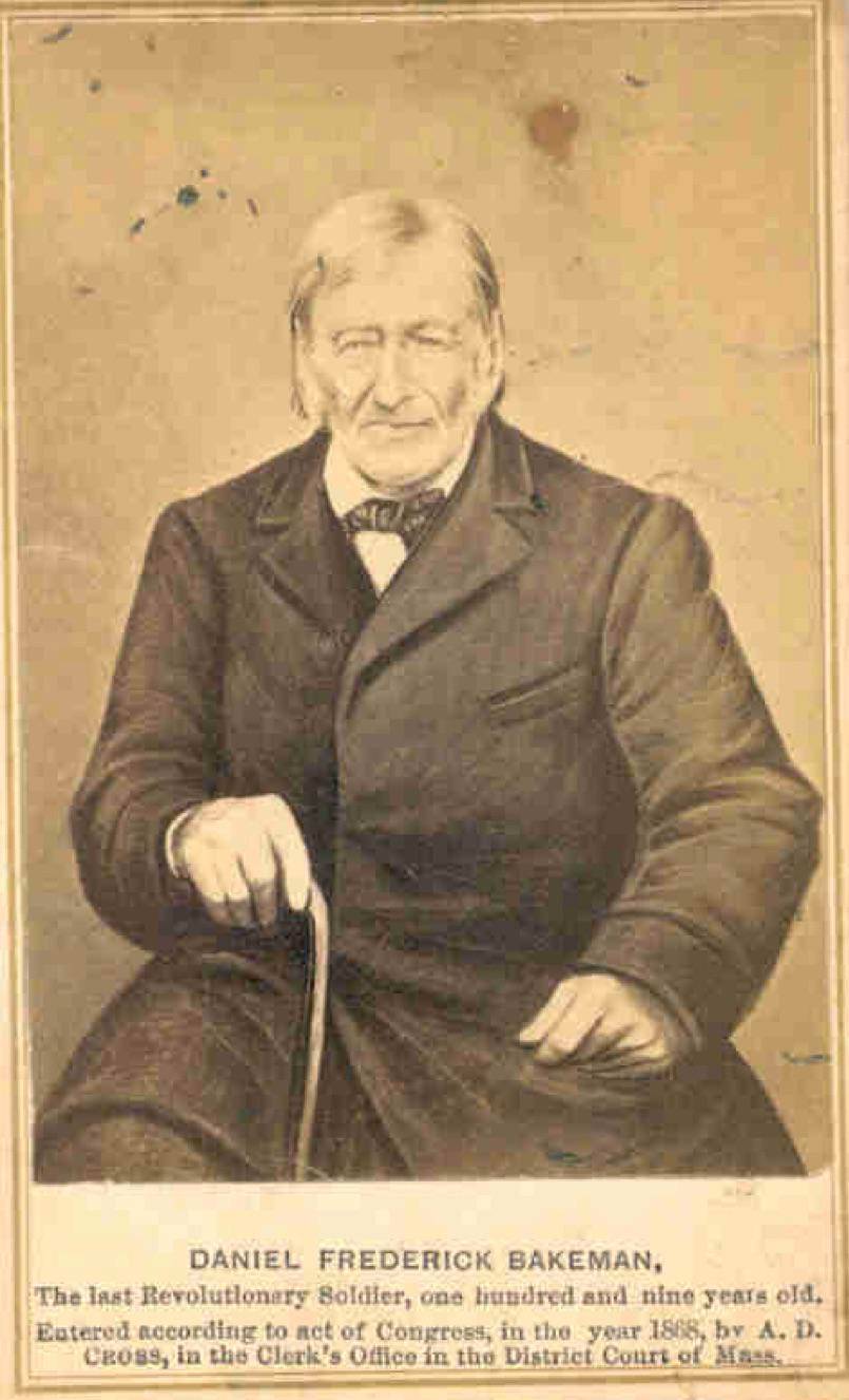 Photograph Of Daniel Frederick Bakeman: The last surviving soldier of The American Revolutionary ...