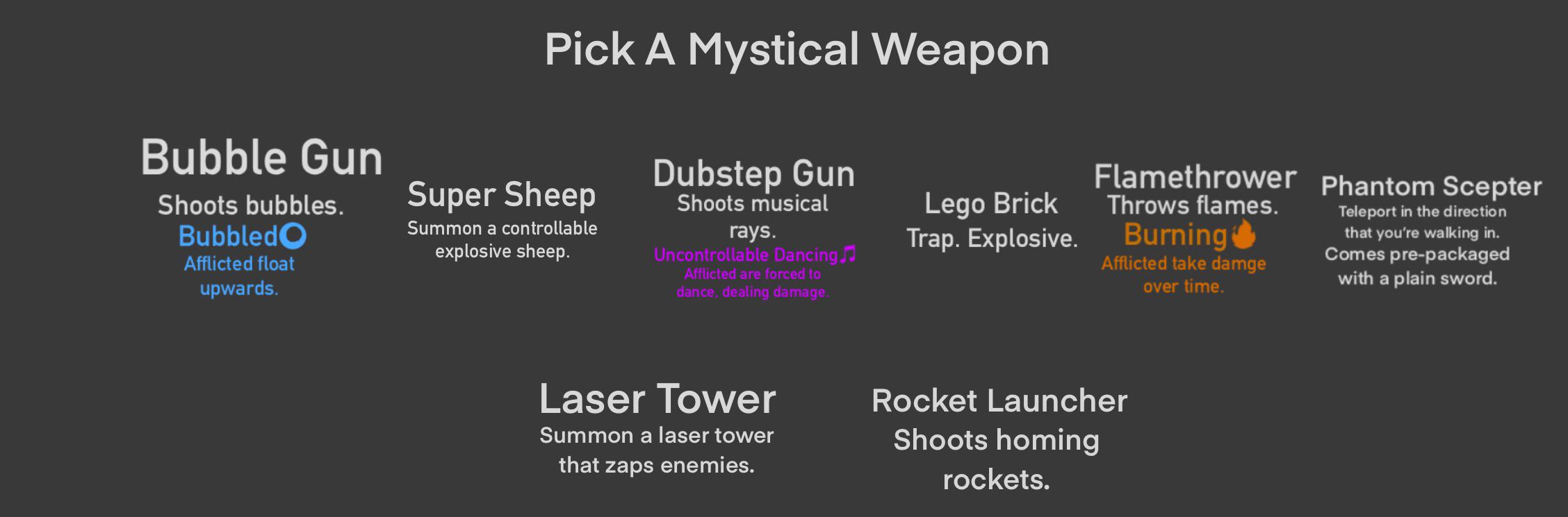 Pick A Mystical Weapon | Scrolller
