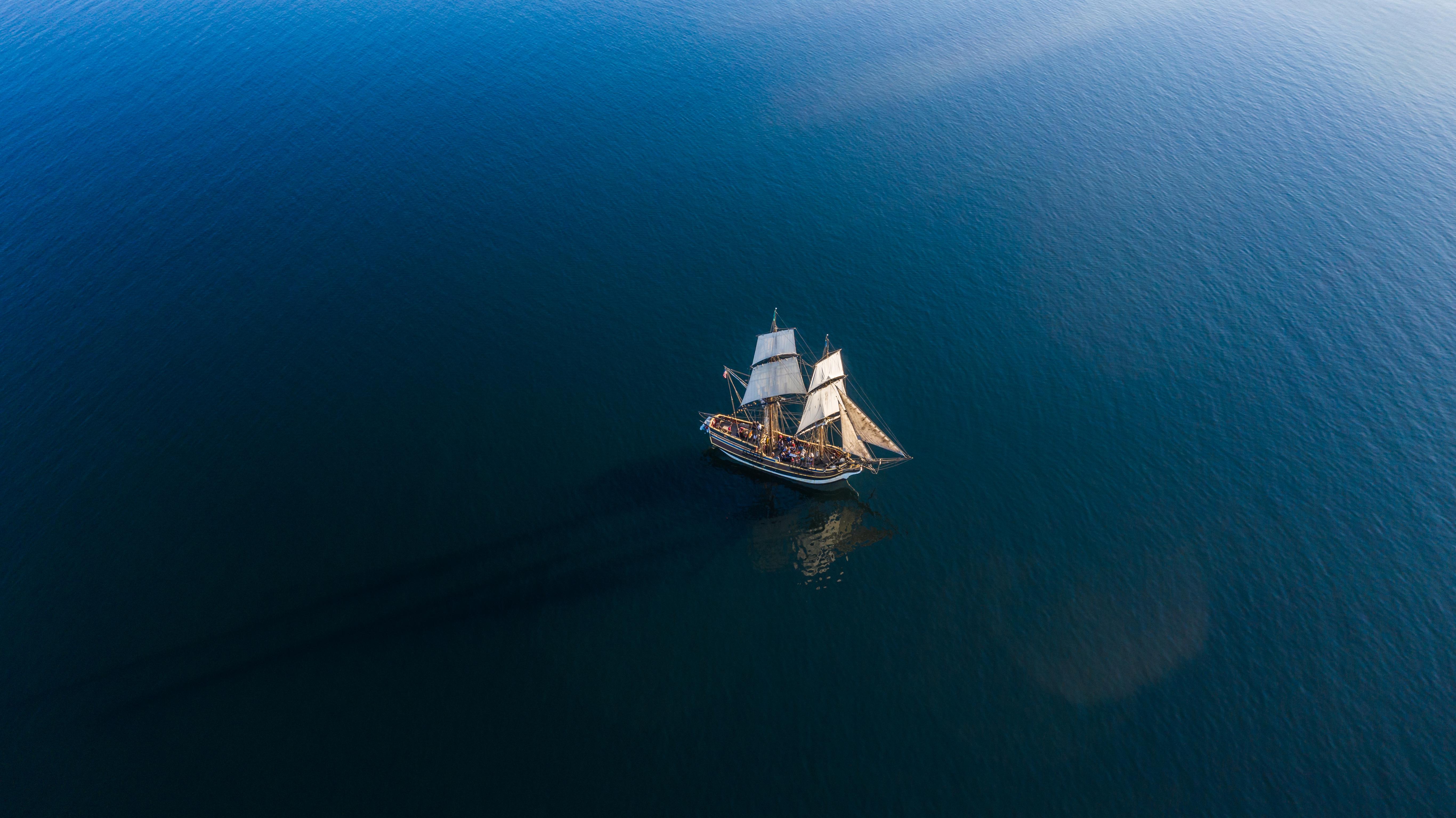 Pirate ship on peaceful waters | Scrolller