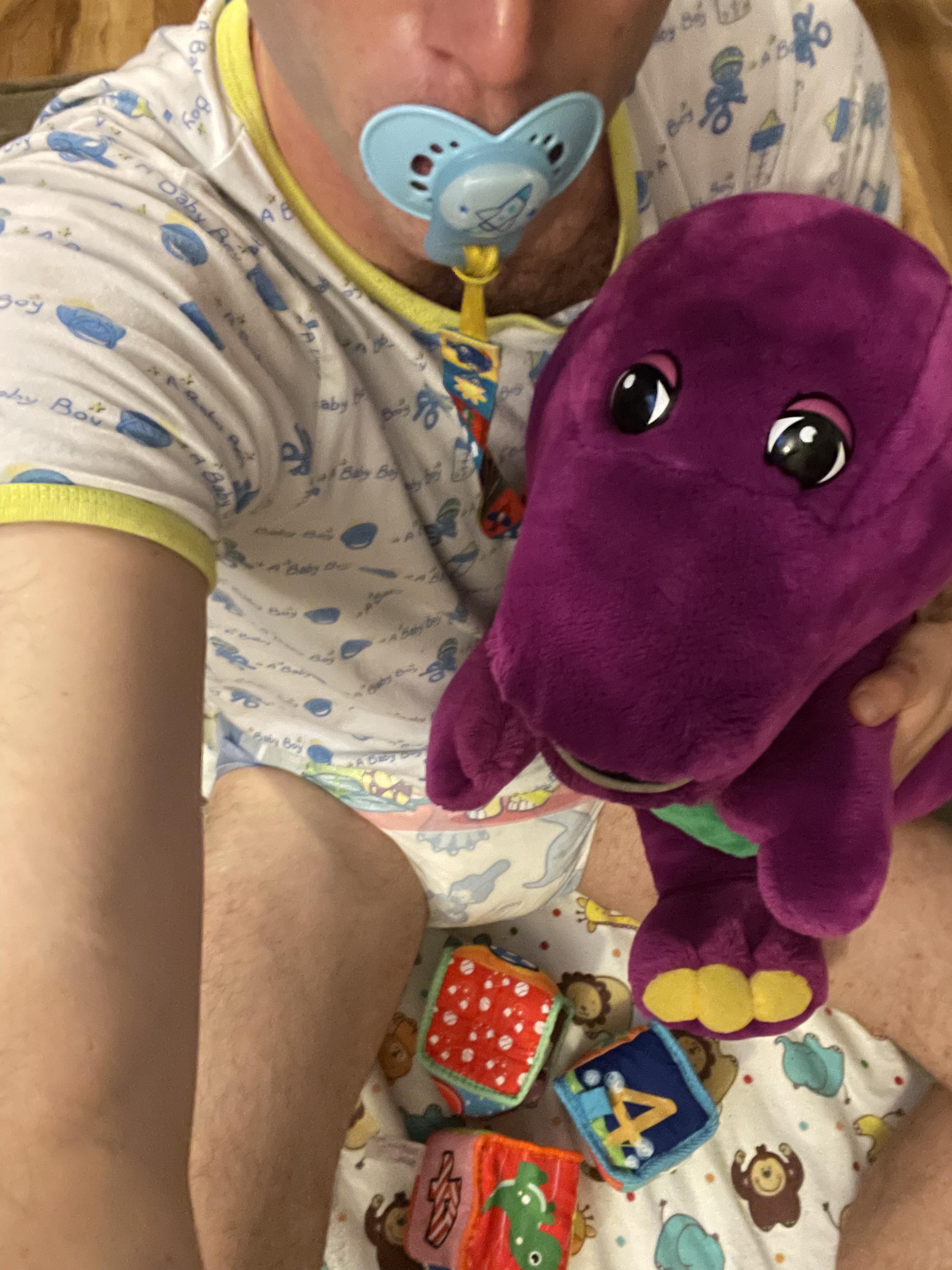 Playtime with Barney and blocks. | Scrolller