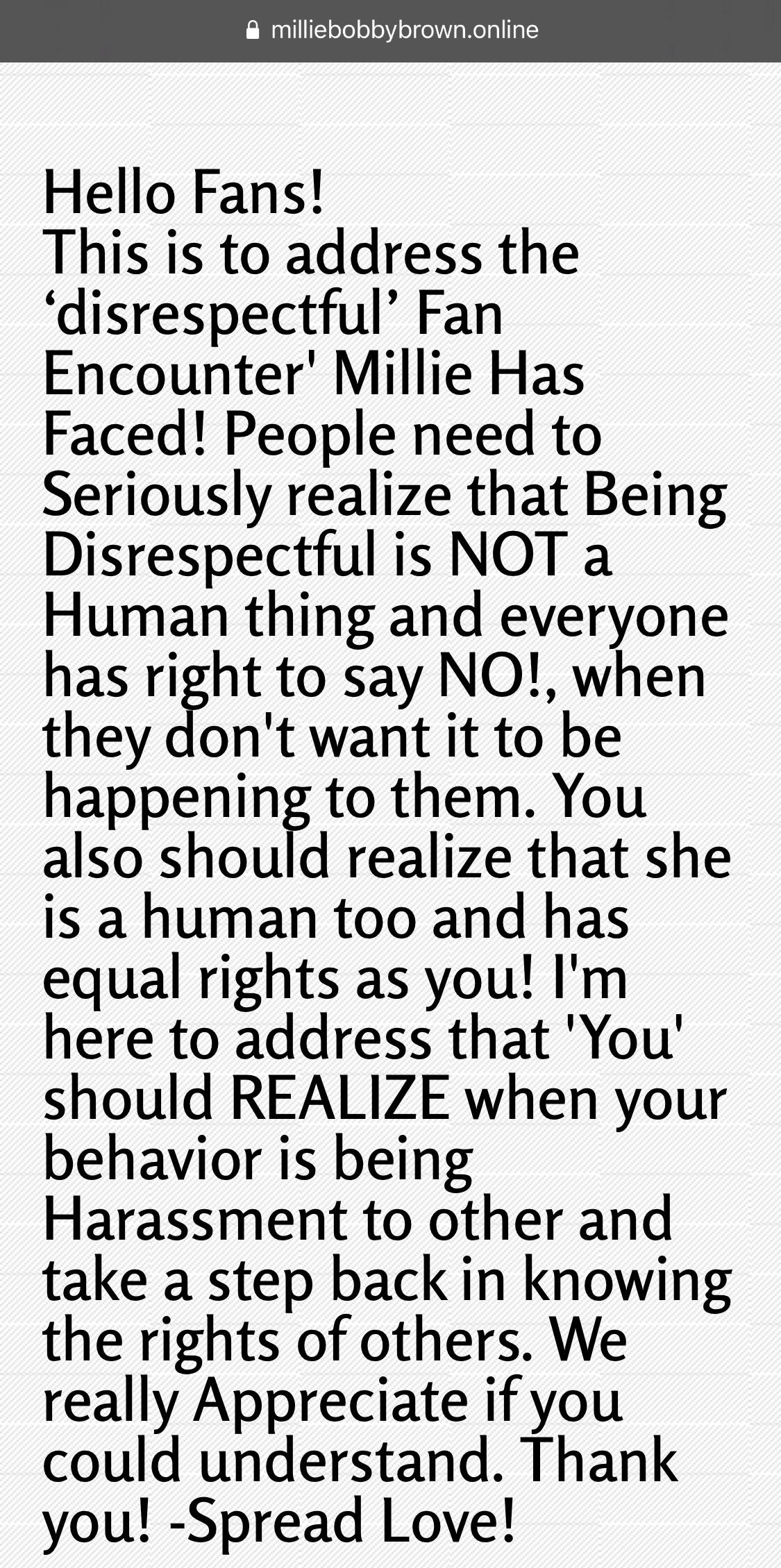 Please Read! From Admin @ Milliebobbybrown.online | Scrolller