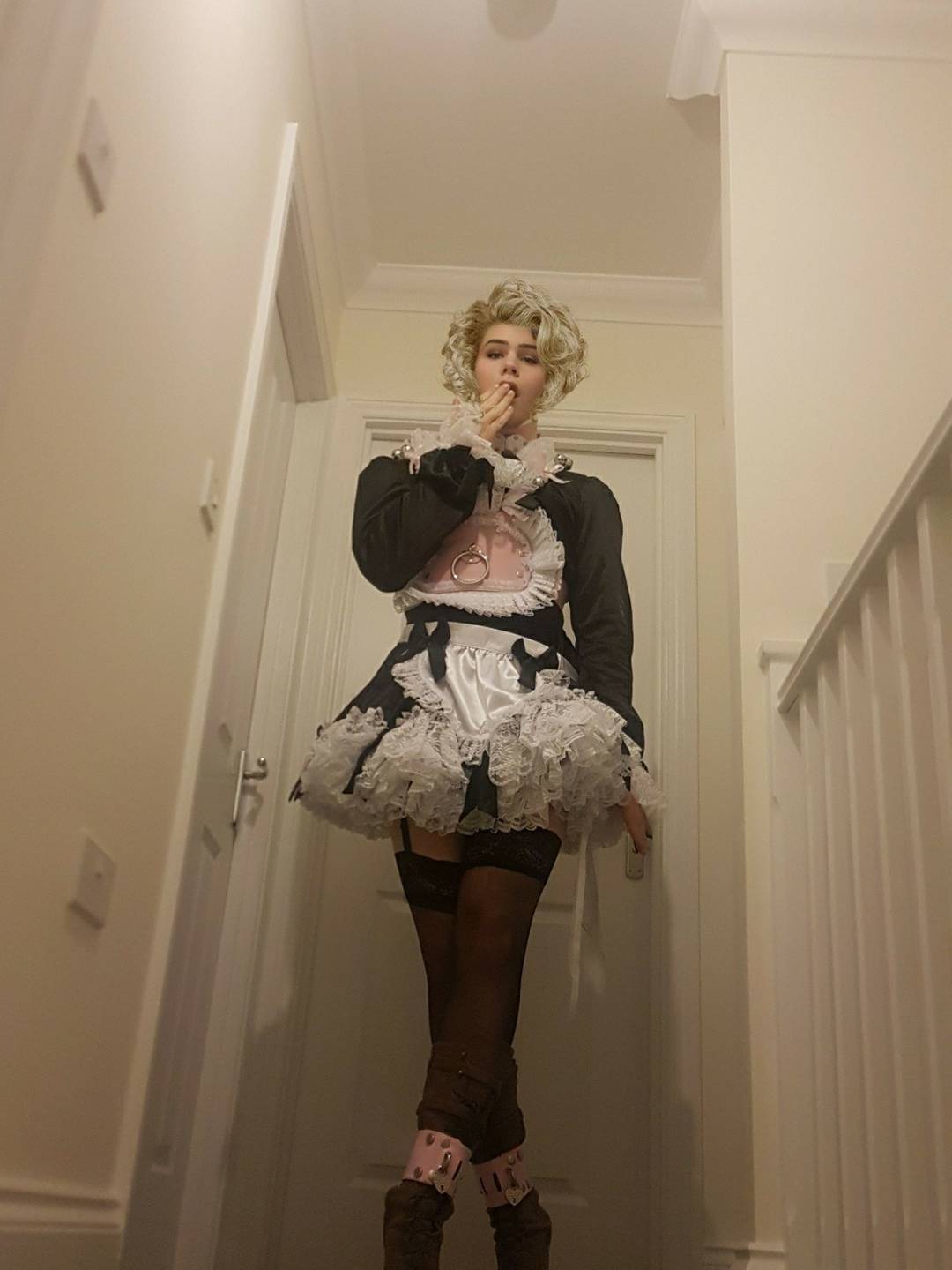 Poor sissy maid... All dressed up and embarrassed | Scrolller