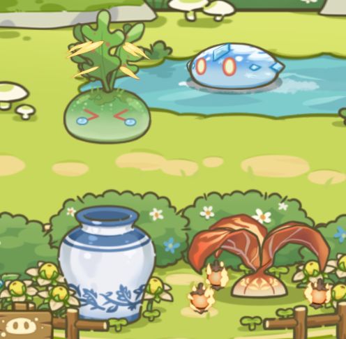 Poor slime getting lit on fire by the pyro whopperflower :( | Scrolller