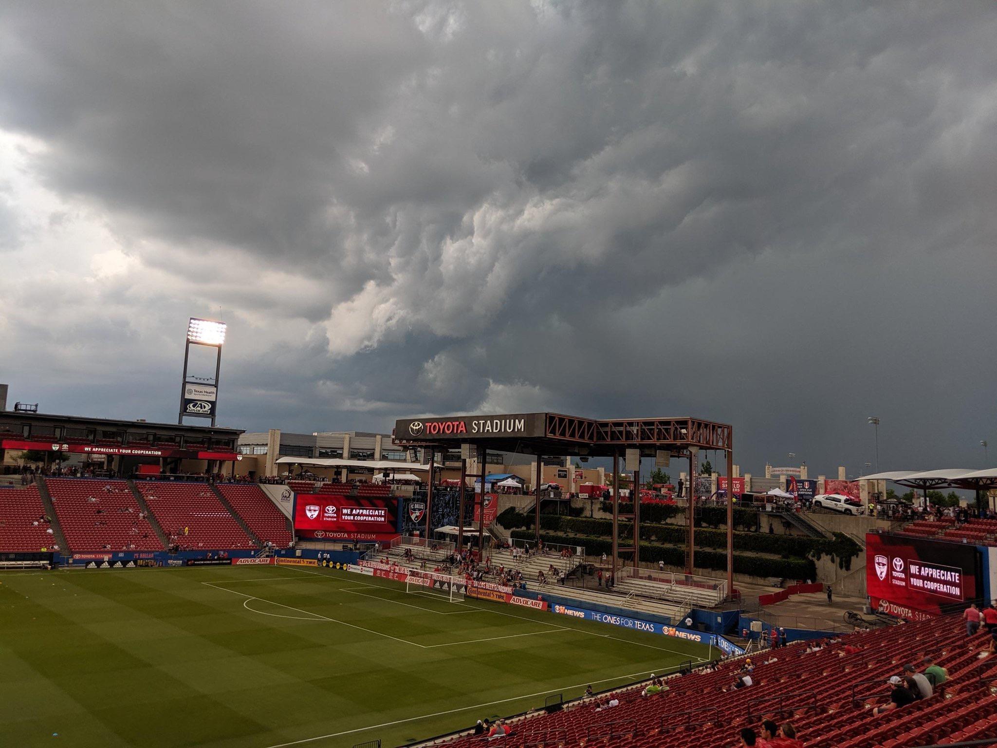 Pop up storm clouds over Toyota Stadium in Texas. | Scrolller