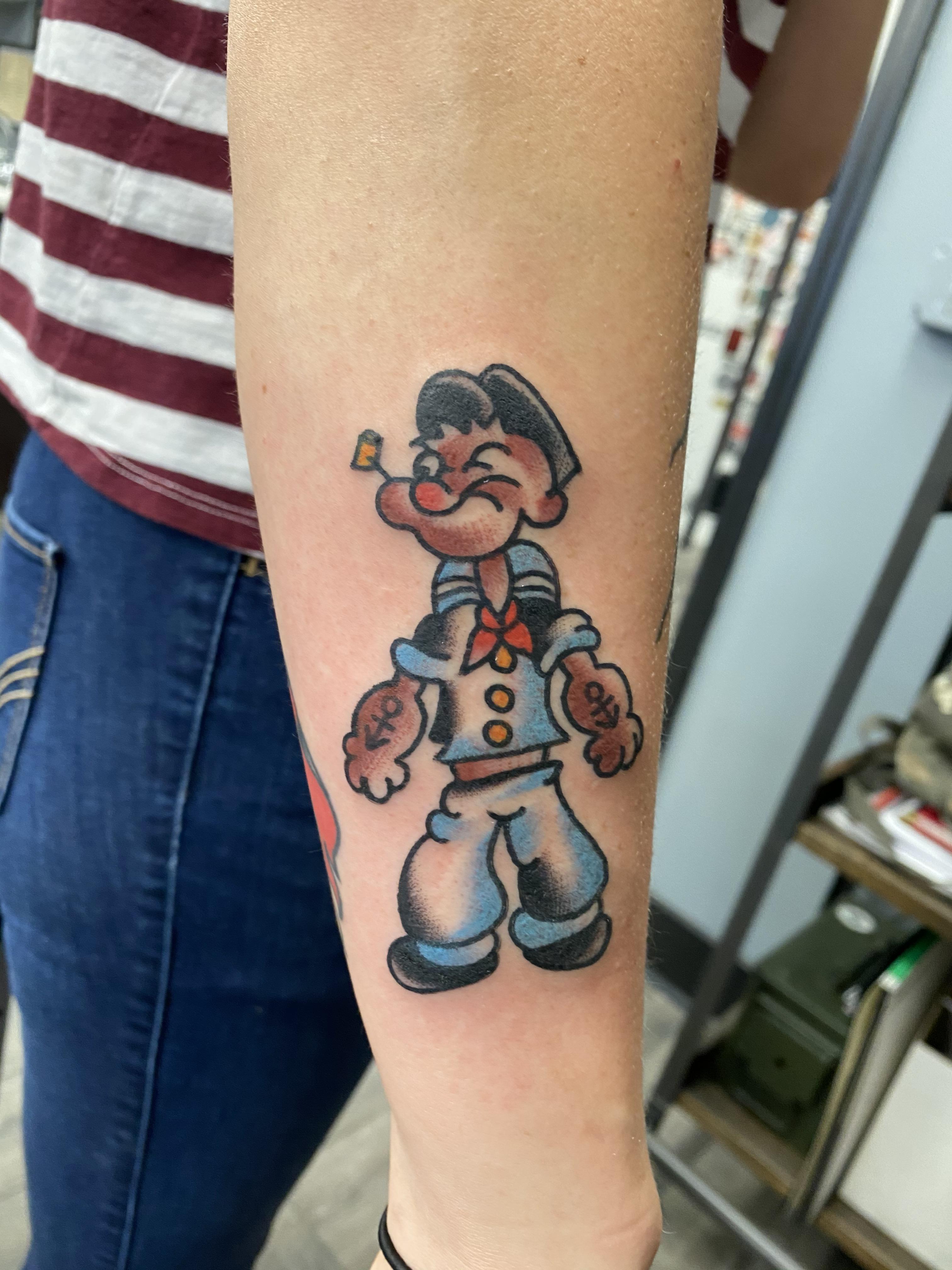 Popeye Tattoo in memory of my late grandfather - who we called Popeye! | Scrolller