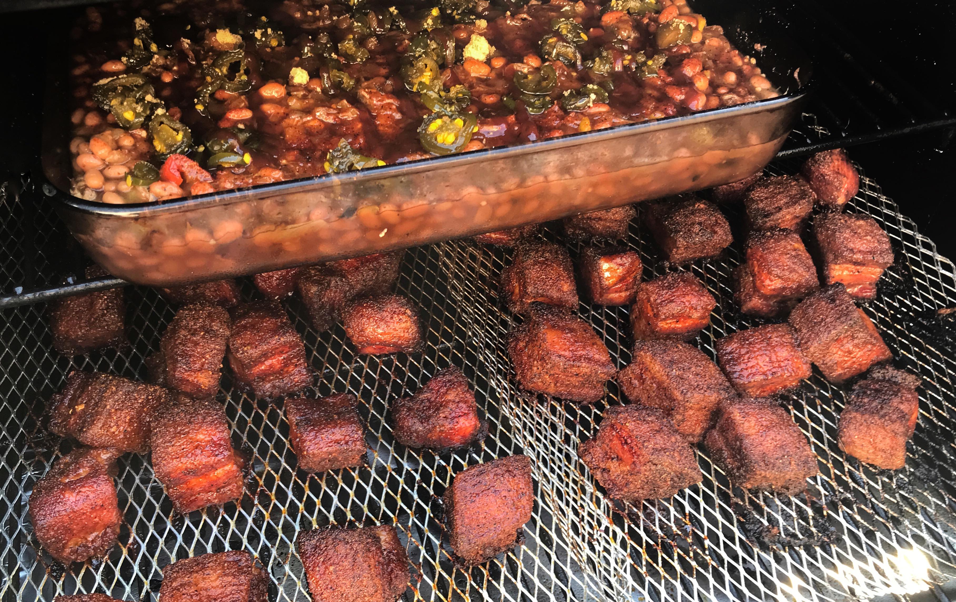Pork belly burnt ends and my custom baked beans .... | Scrolller