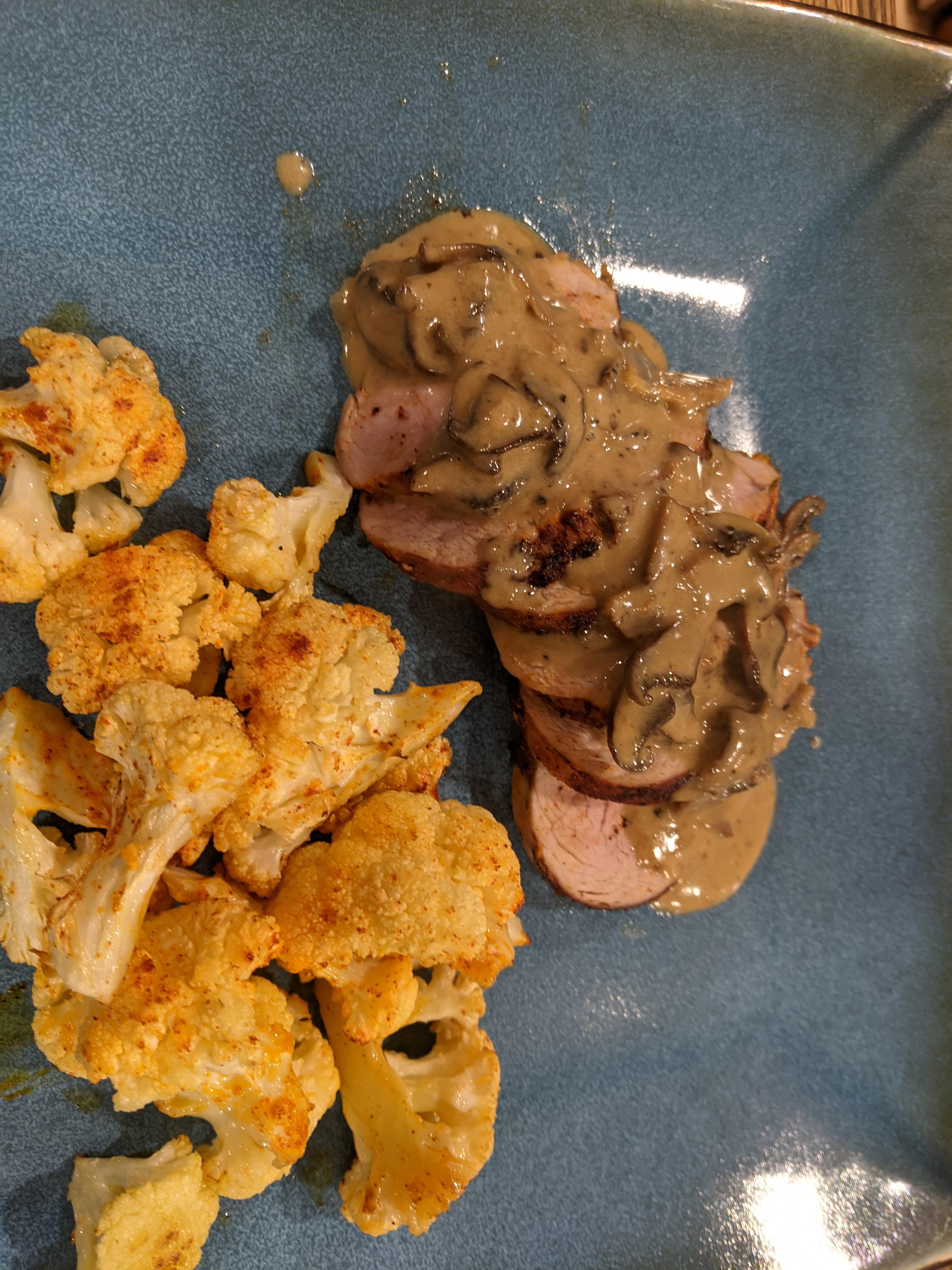 Pork tenderloin with roasted cauliflower | Scrolller