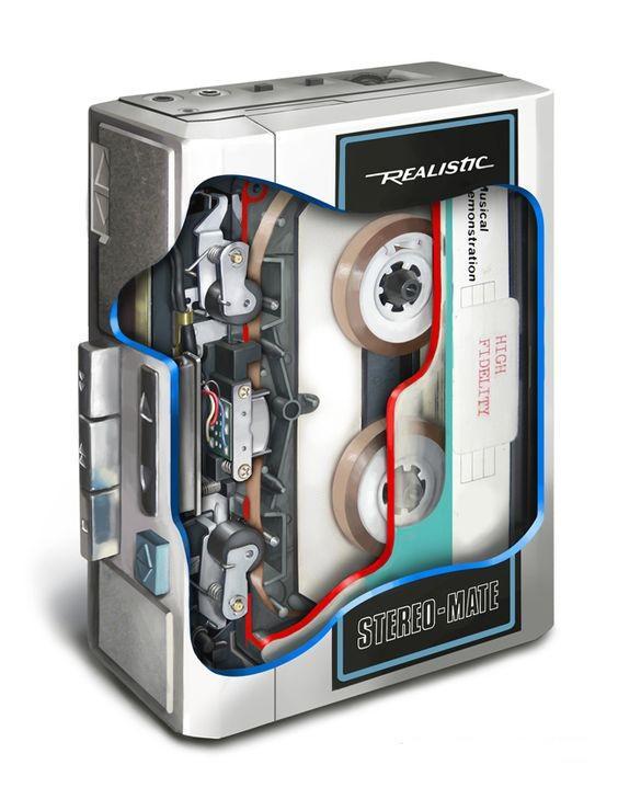 Portable Cassette Player Cutaway [564x729] | Scrolller