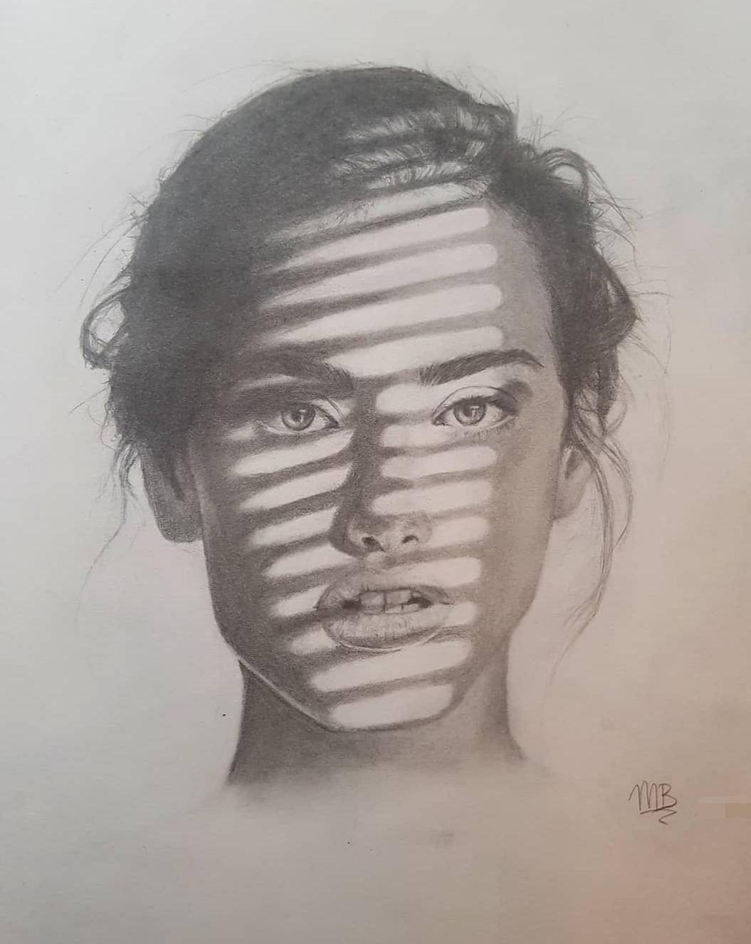 Portrait, Me, pencils, 2020 | Scrolller