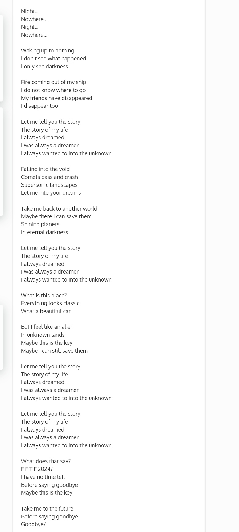 Possible Lyrics? Into The Unknown | OVERTURA? | Scrolller