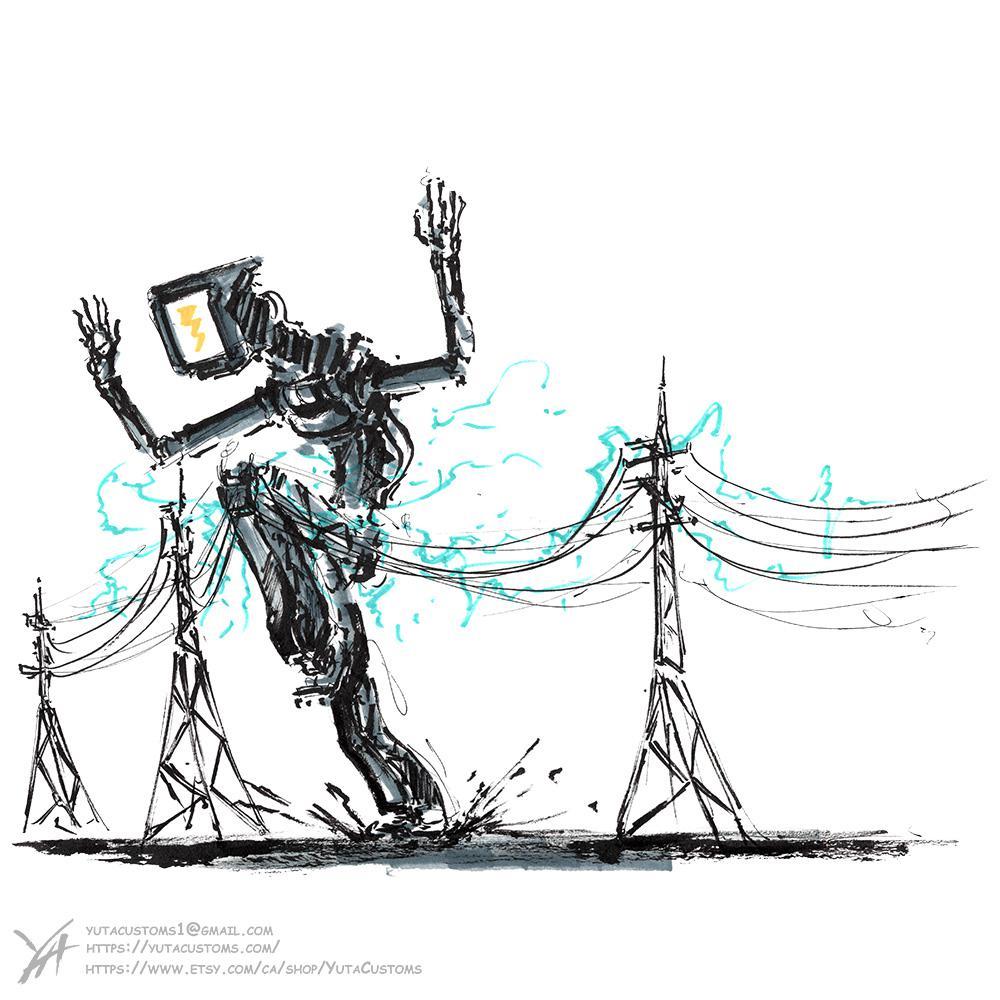 PowerLines-Brushpen and Markers on Sketchbook-2018. | Scrolller