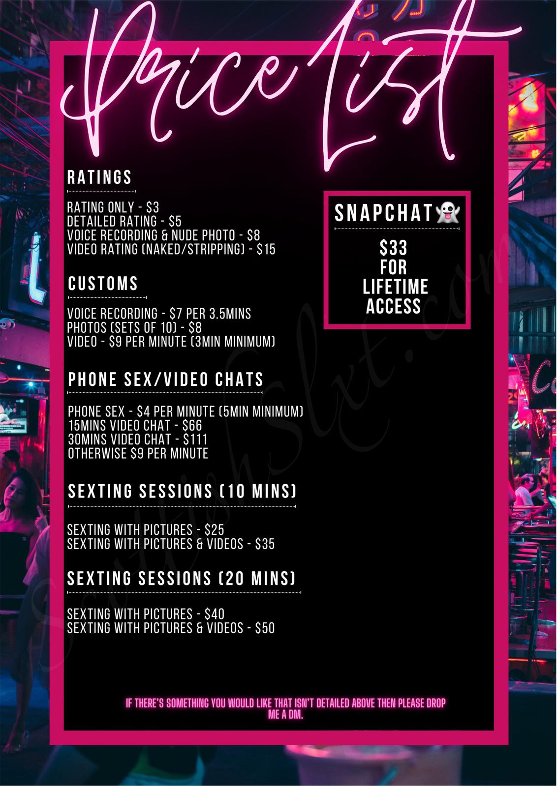 Price List 👅 | Scrolller