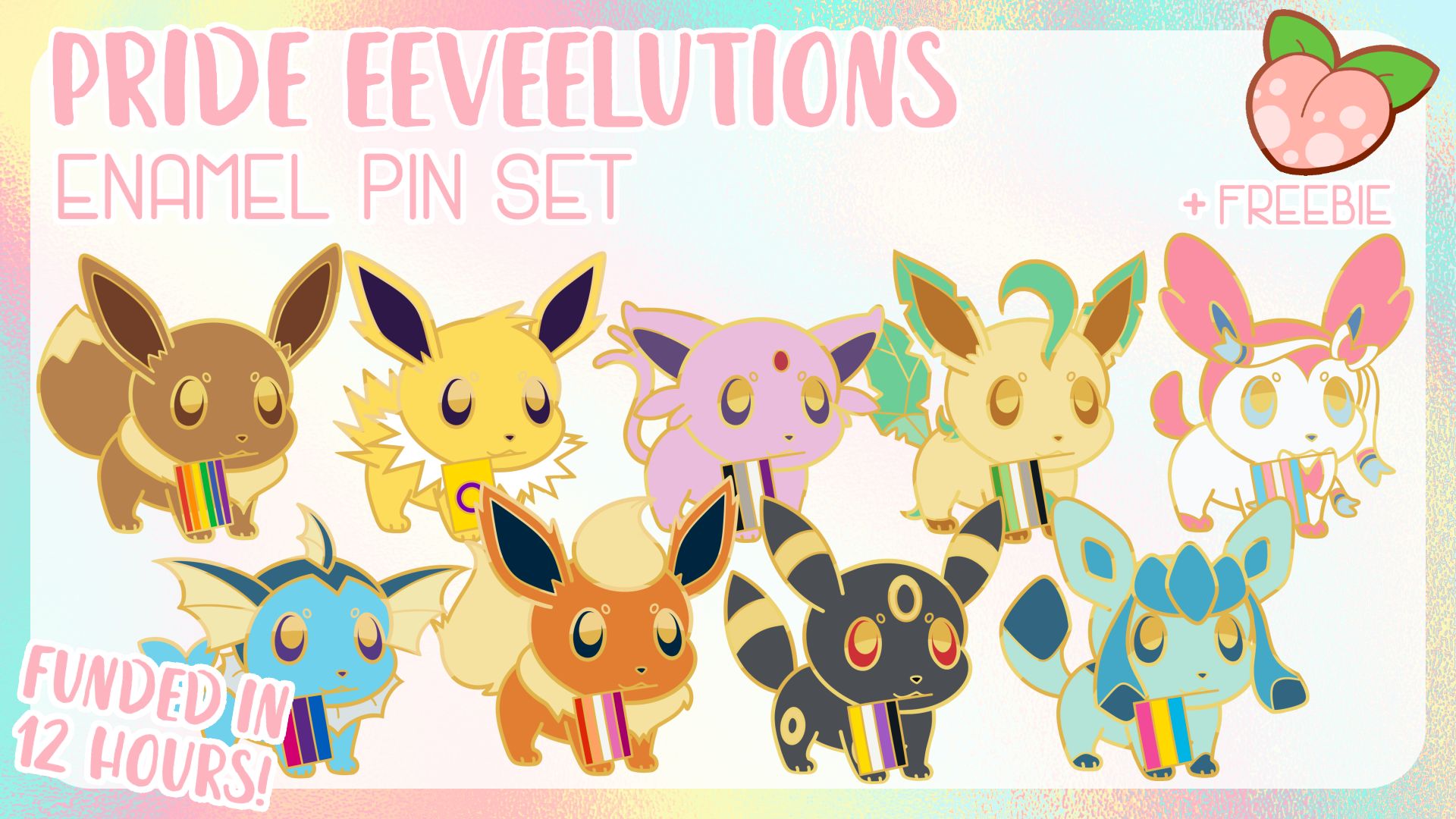 Pride Eeveelutions Enamel Pin Set Kickstarter! (link in comments) | Scrolller