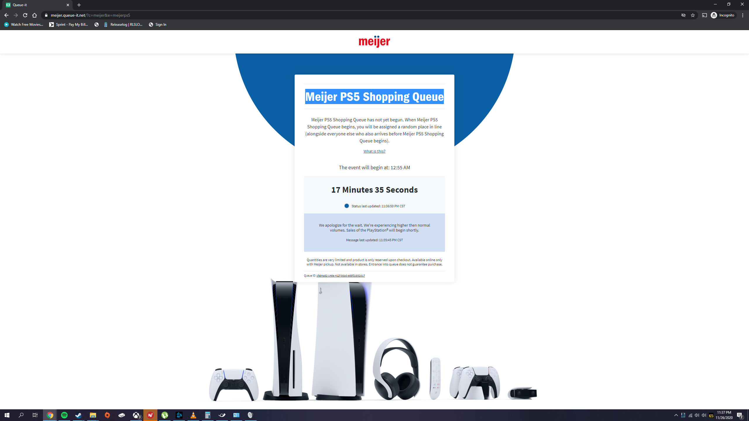 Ps5 que within a que timer gets as low as 1.5 mins then jumps up to 11 time keeps changing on ...