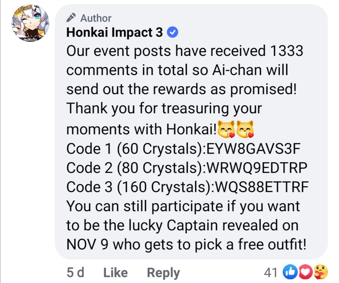 PSA: Go collect your free 300 crystals with the code from this anniversary giveaway! | Scrolller