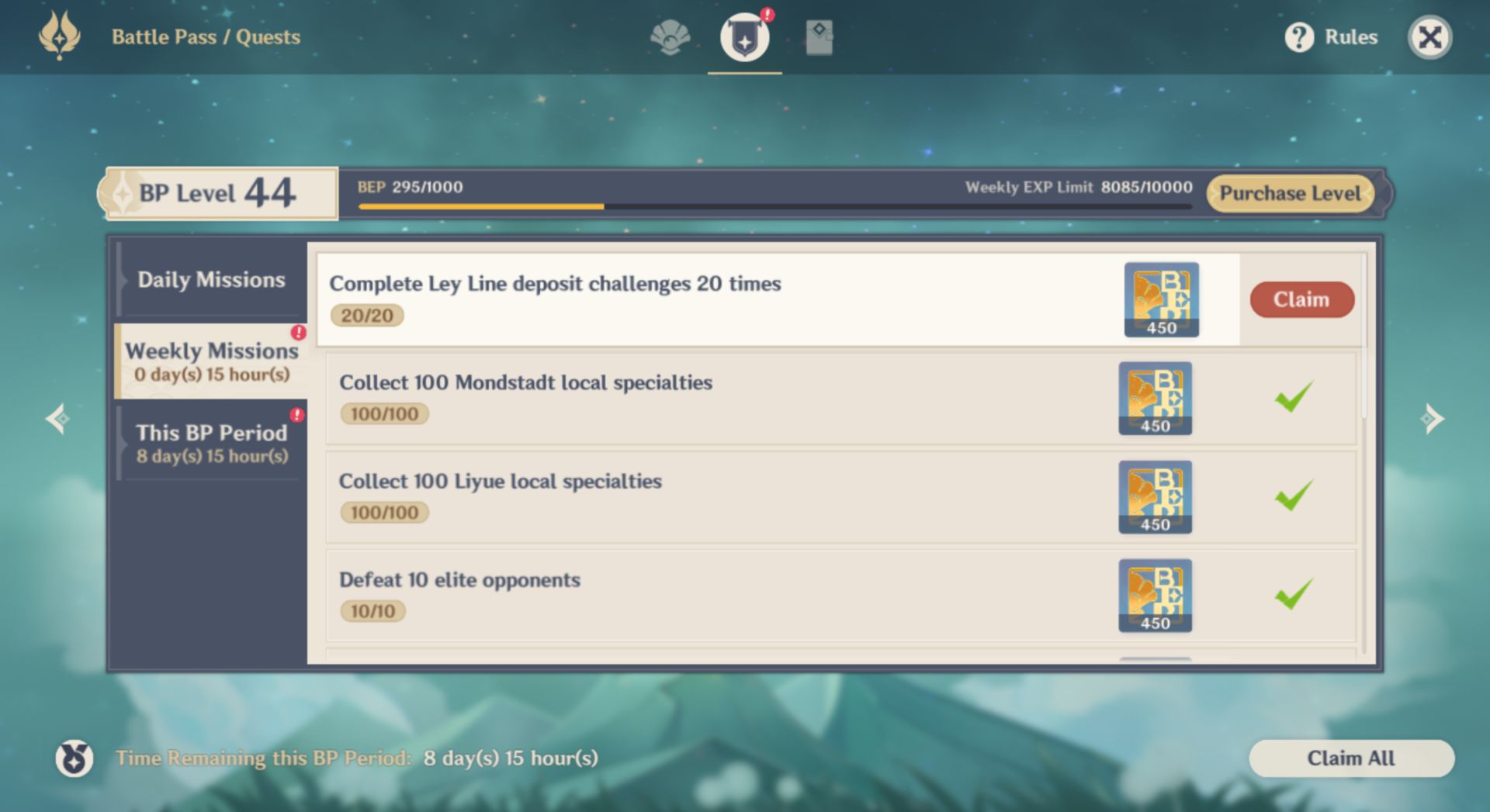 PSA: You can complete all BP Weekly Missions without spending any resin! Just kill the monster(s ...