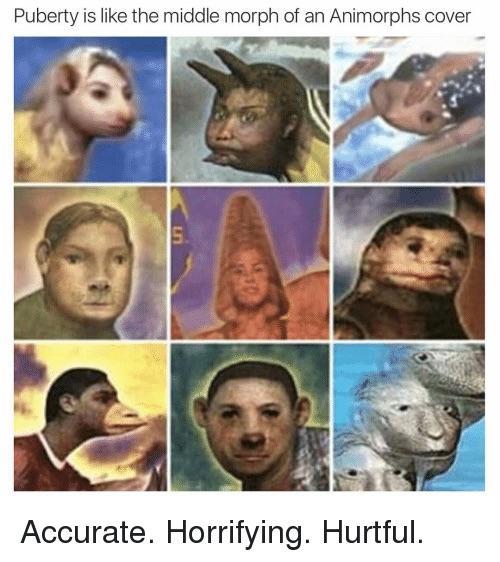 Puberty is like the middle morph of an Animorphs cover | Scrolller