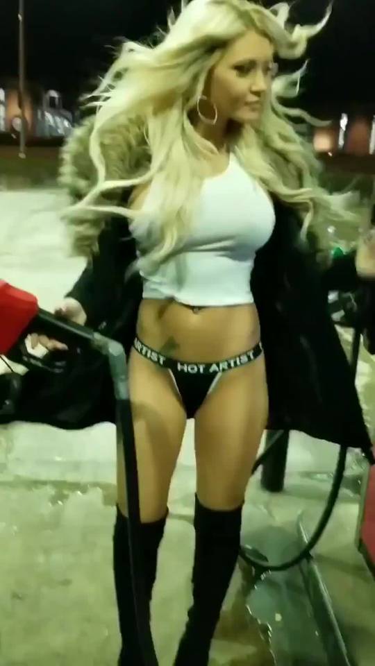 Pumping gas on a chilly night | Scrolller