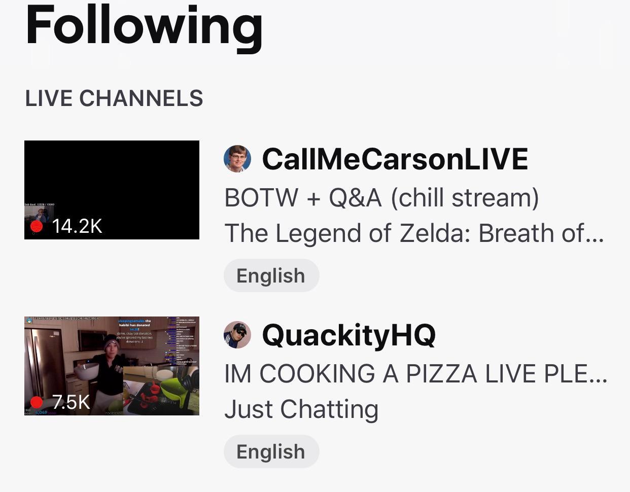 Quack has short and yes I’m watching his stream right now | Scrolller