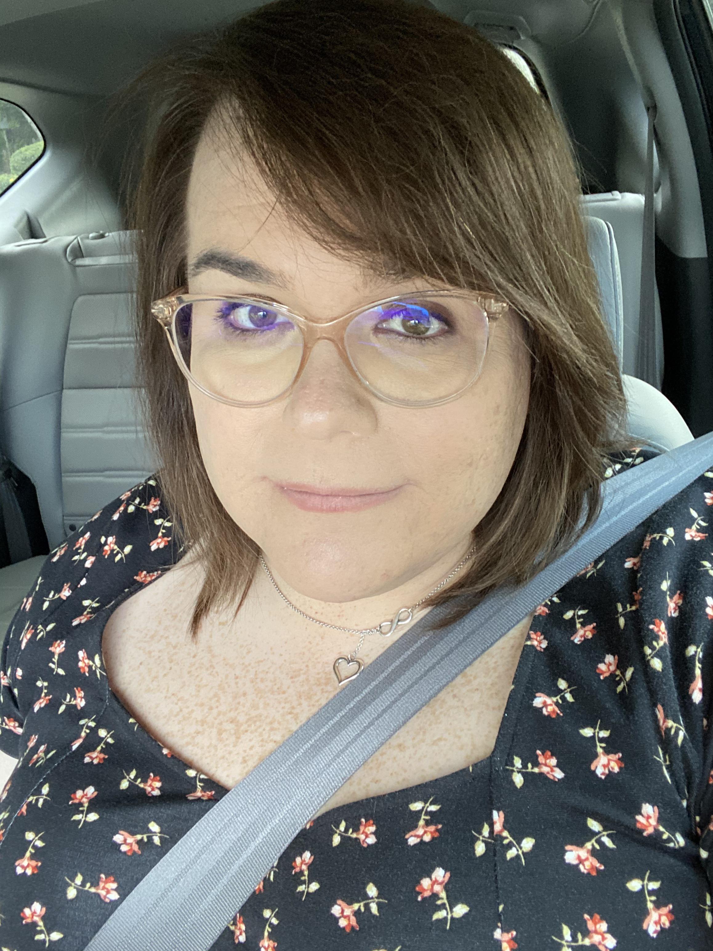 Quick car selfie after a 2 hour dental visit. Almost 18 months HRT. Passing ok? | Scrolller