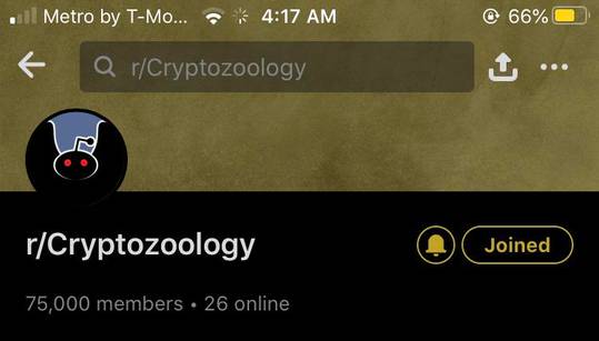 R/Cryptozoology has 75,000 members | Scrolller