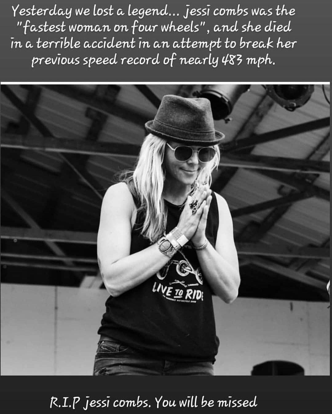 R I P Jessi Combs 1983 2019 You Will Be Missed And You Will Never Be r-i-p-jessi-combs-1983-2019-you-will-be-missed-and-you-will-never-be