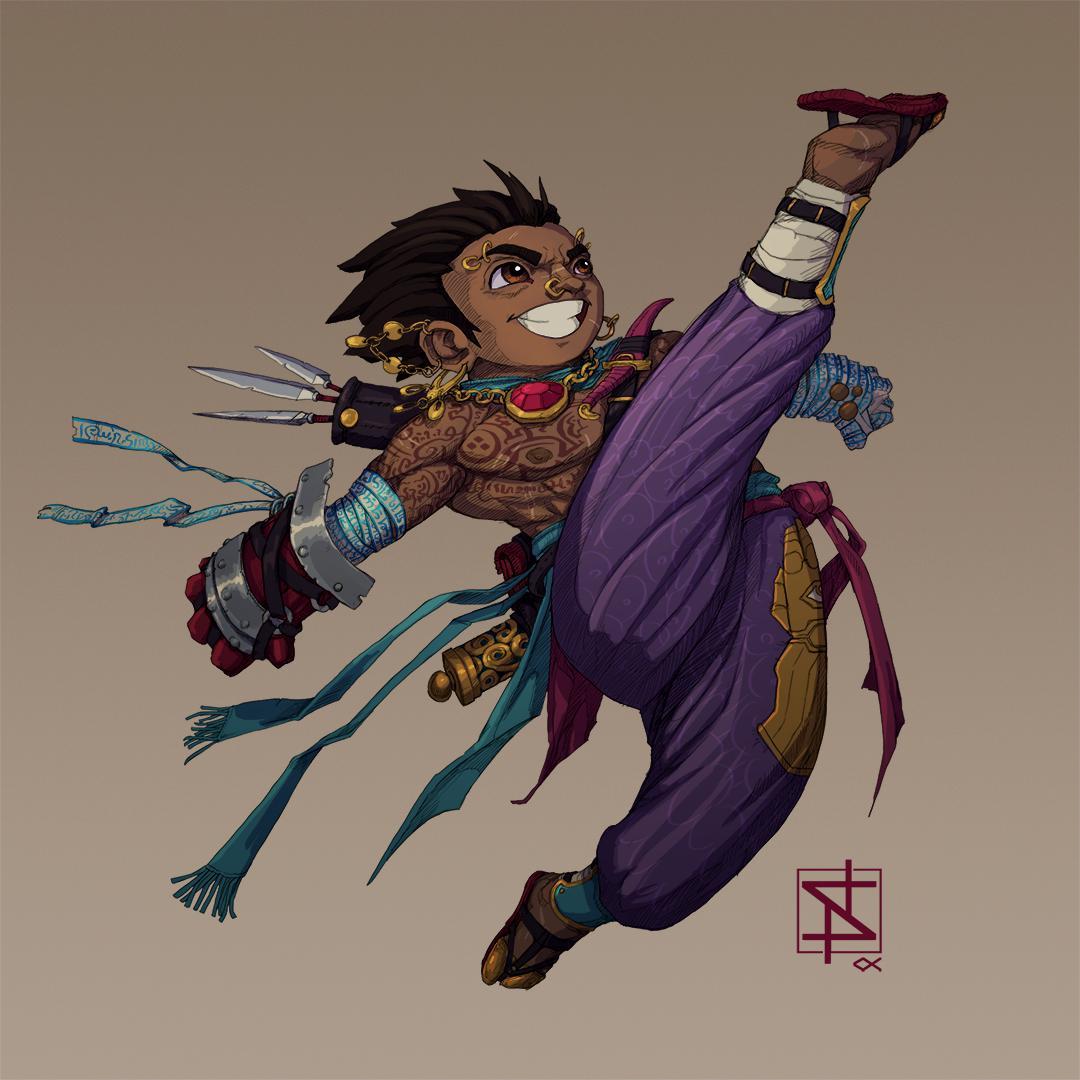 [ART] Halfling Monk | Scrolller