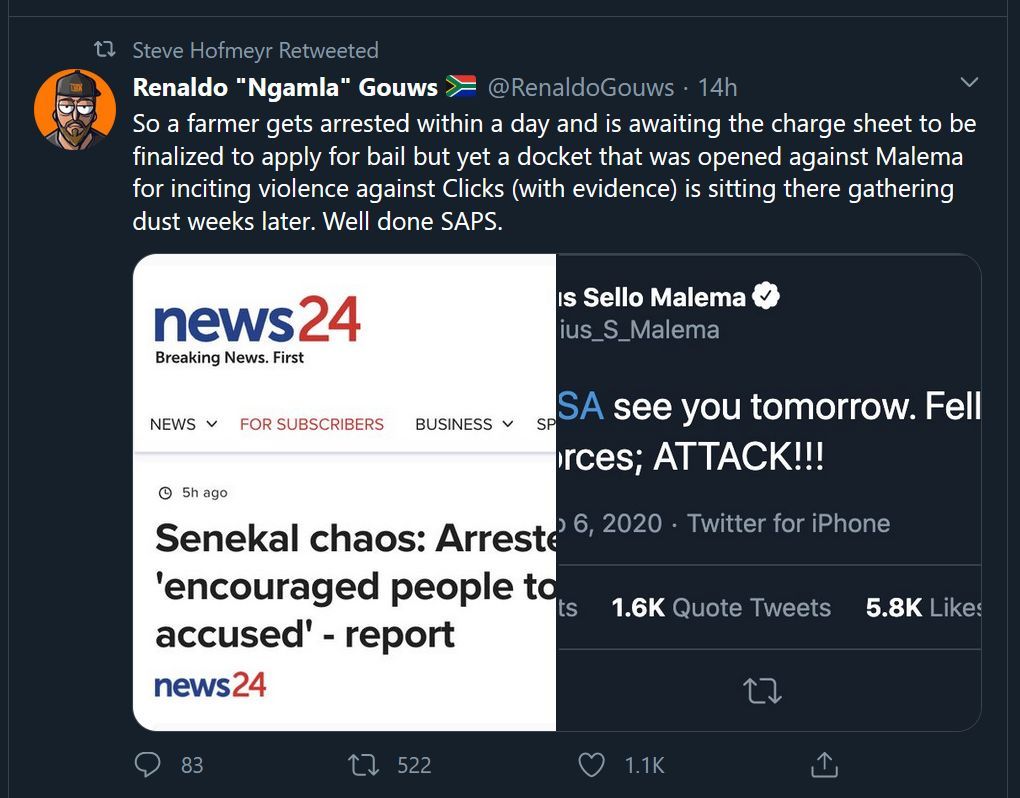 Racist ANC justice system ... | Scrolller