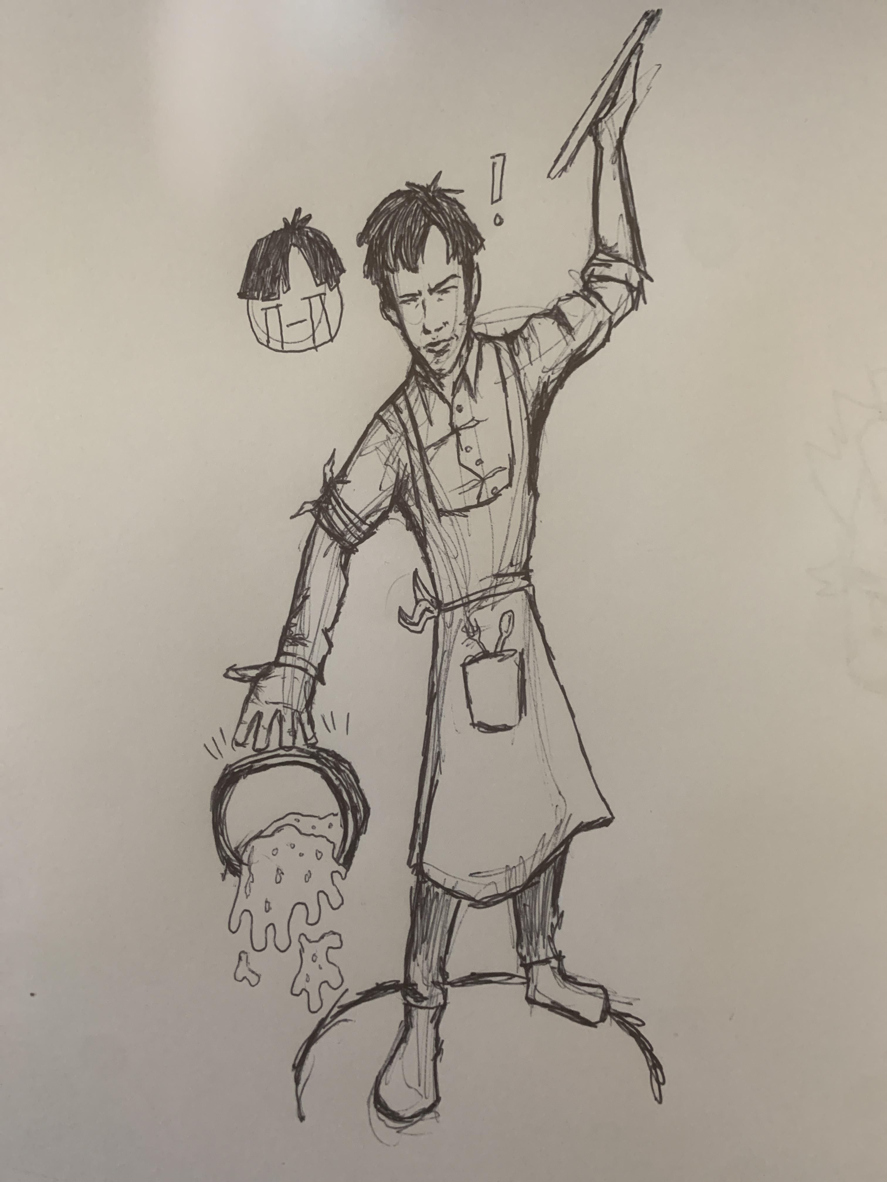 random 15 min sketch of a dumb chef | Scrolller